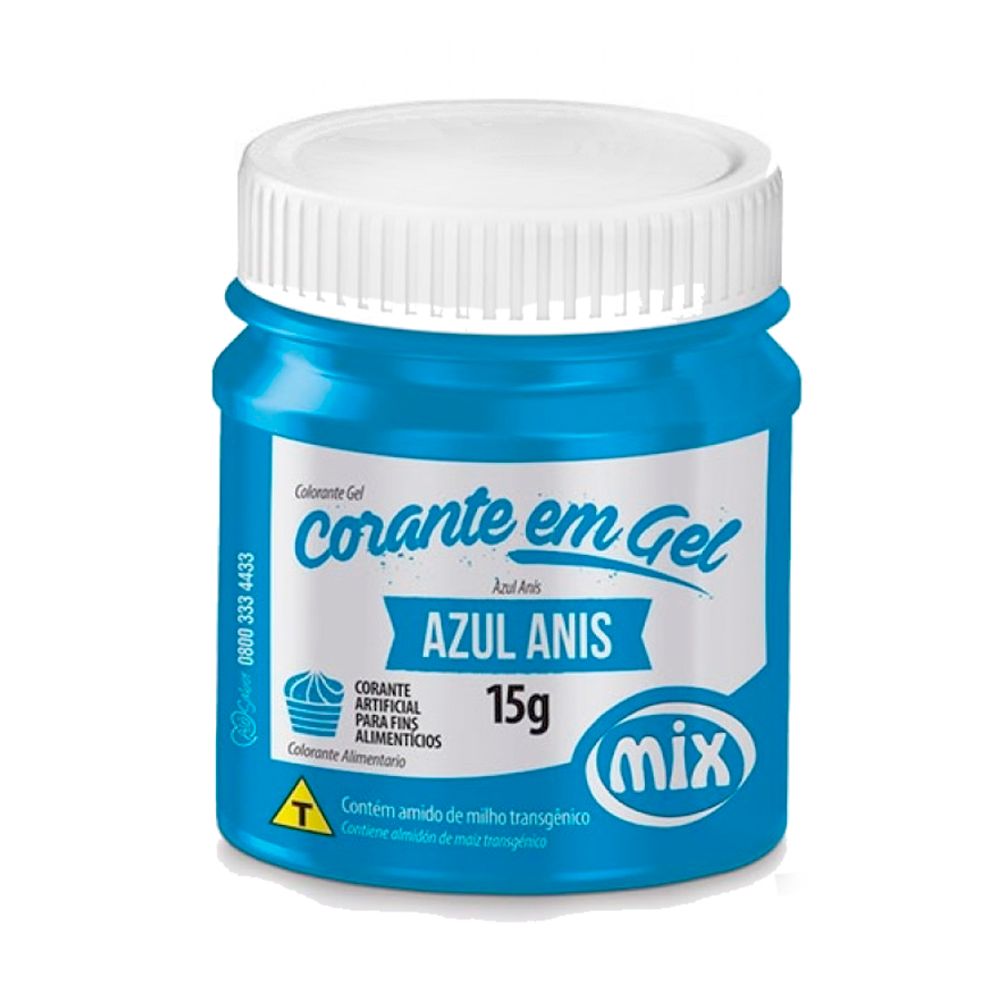 Corante em Gel Azul Anis Mix 15g - Duas Rodas - supernova