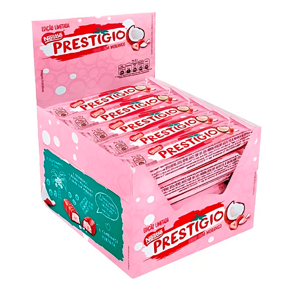 Chocolate Prestígio Morango - Pacote com 30 unidades de 33g: Nestlé ...