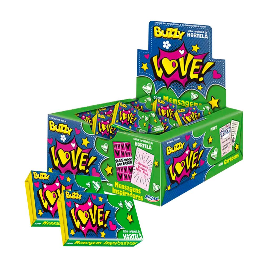 Chiclete Buzzy Love Hortelã c/100 - supernova