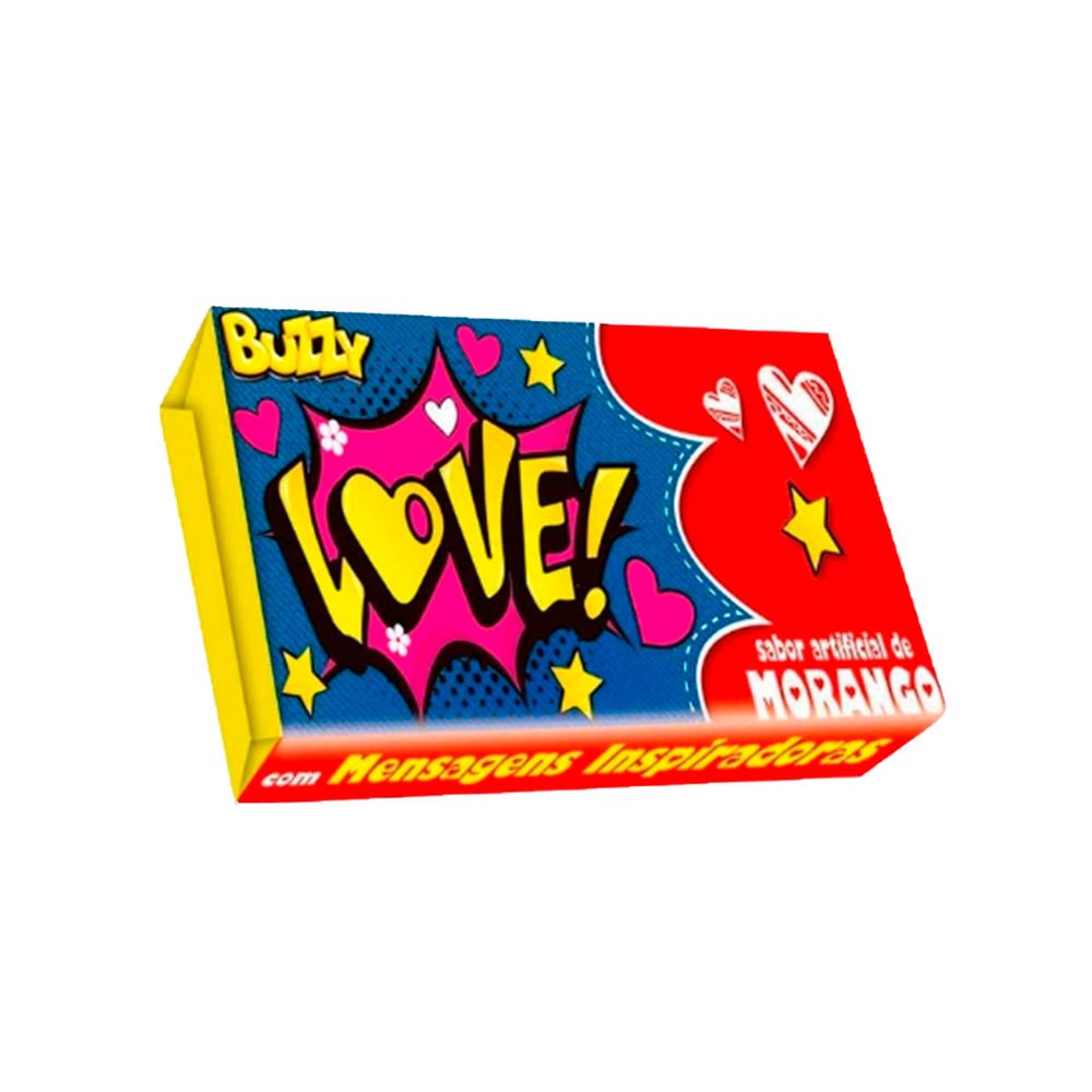 Chiclete Buzzy Love Morango c/100 - supernova