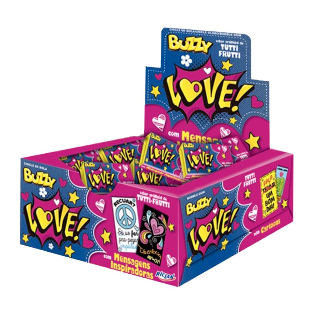 Chiclete Buzzy Love Tutti Frutti c/100 - supernova
